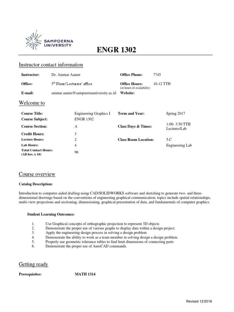 ENGR 1302 - Engineering Graphics | PDF | Computer Aided Design | Graphics