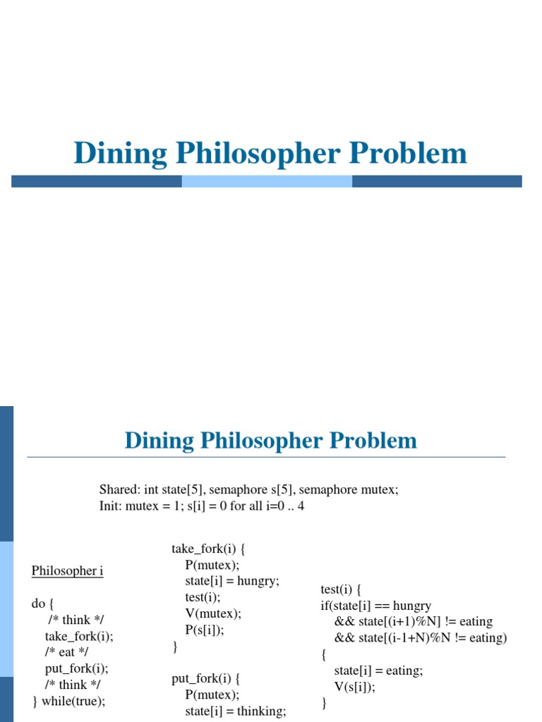Dining Philosopher Problem Pdf Process Computing Computer Data Storage