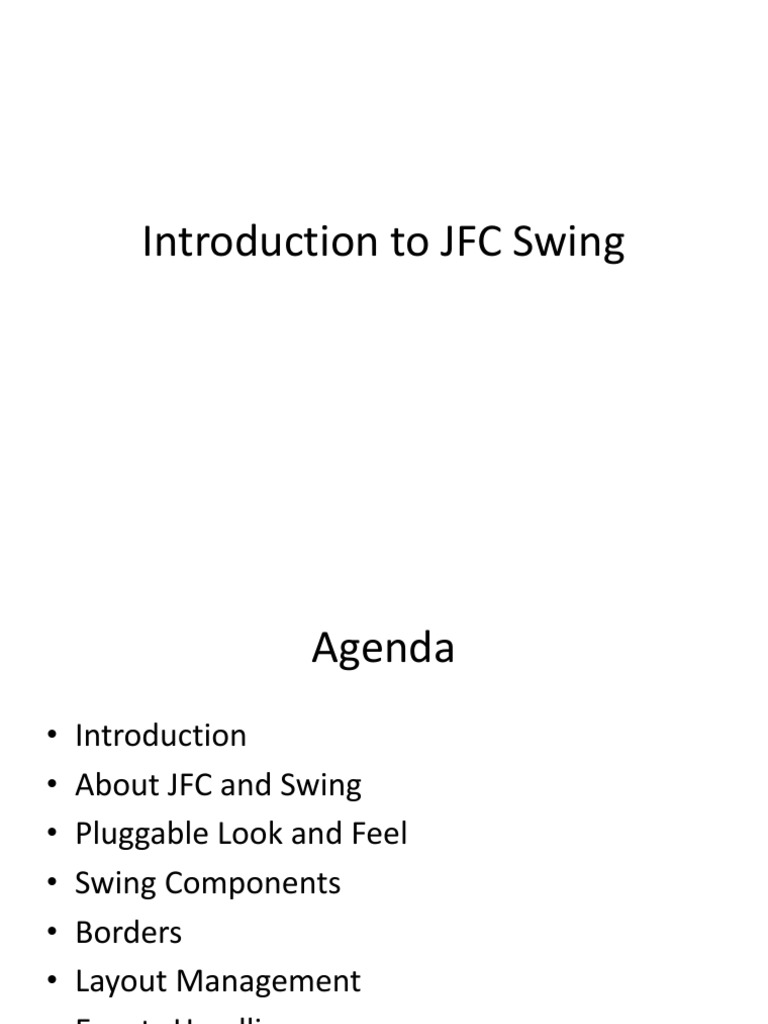 Java Swing Intro | PDF | Java Platform | Object Oriented Programming
