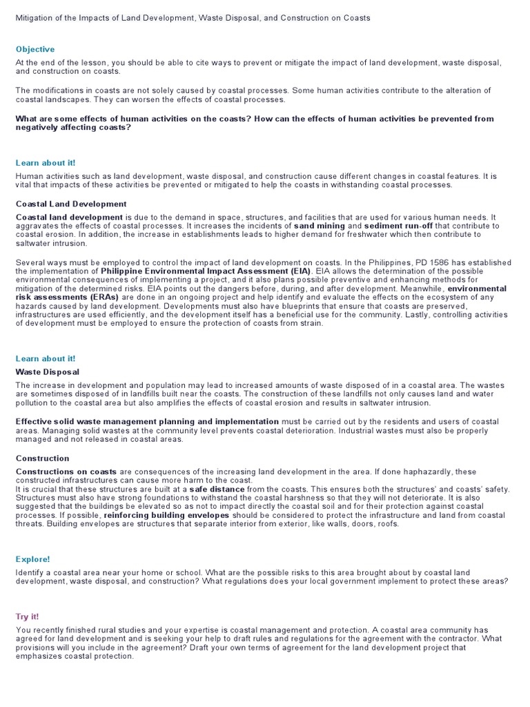 5 Mitigation of The Impacts of Land Development Waste Disposal and ...