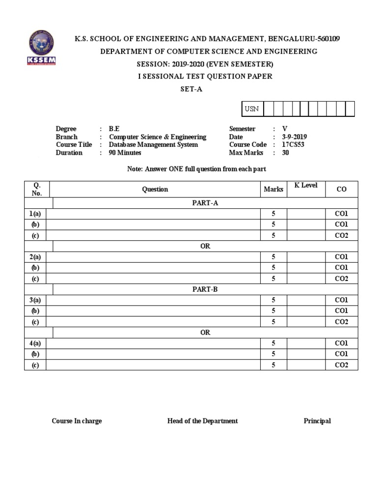 Test QP - 1st - Format | PDF | Academia | Inquiry