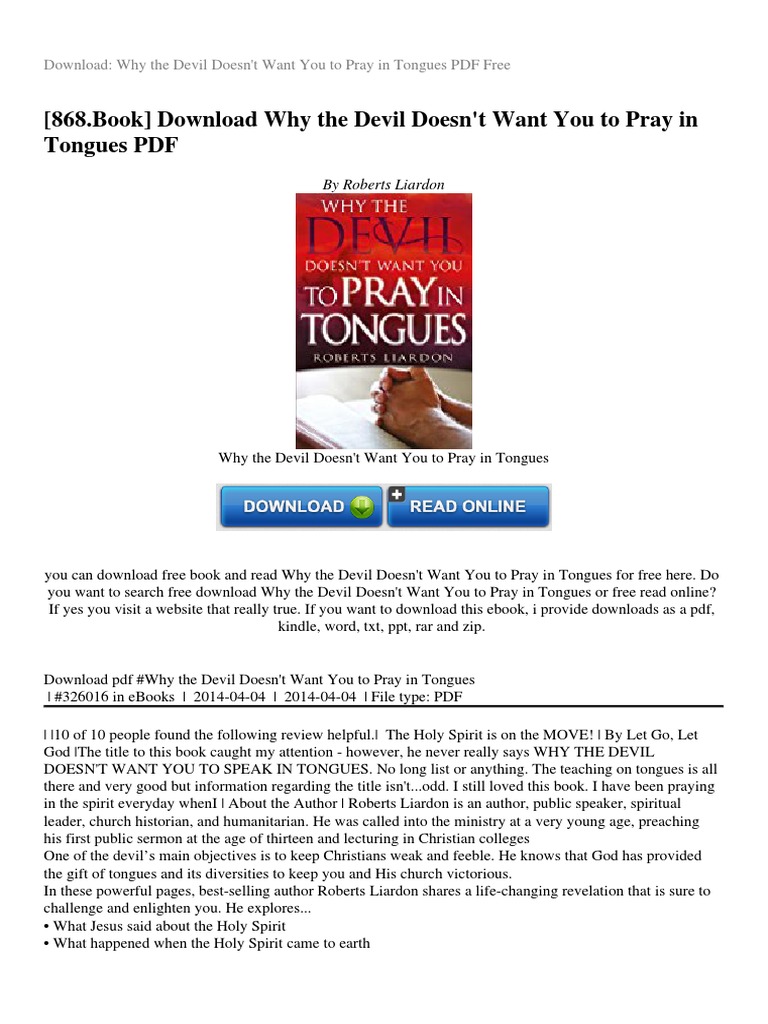  868 book Download Why The Devil Doesn t Want You To Pray In Tongues
