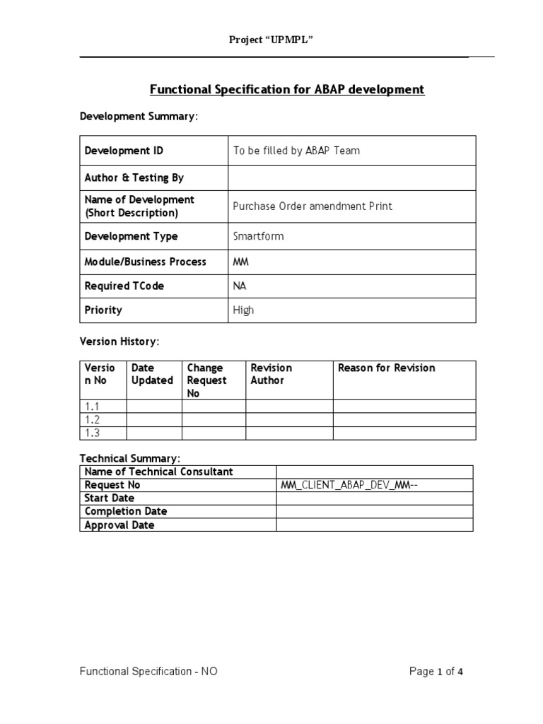 Purchase Order Amendment Print Spec | PDF | Specification (Technical ...