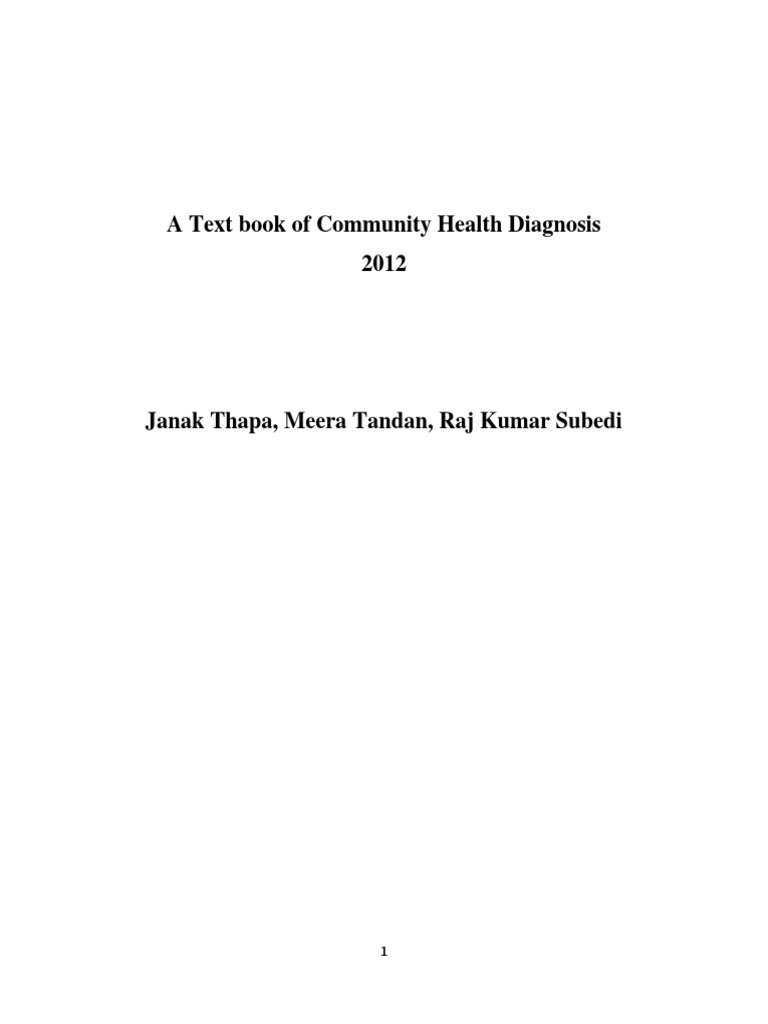 A Textbook of Community Health Diagnosis | PDF | Qualitative Research ...