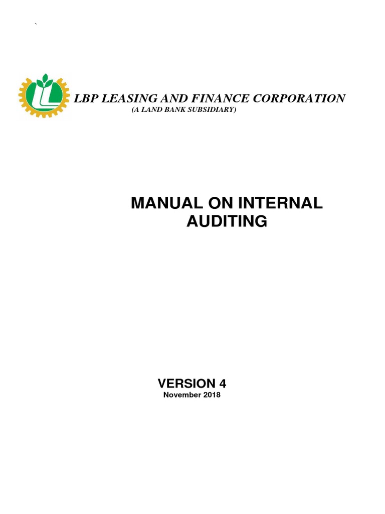 Internal Audit Manual PDF | PDF | Internal Audit | Internal Control