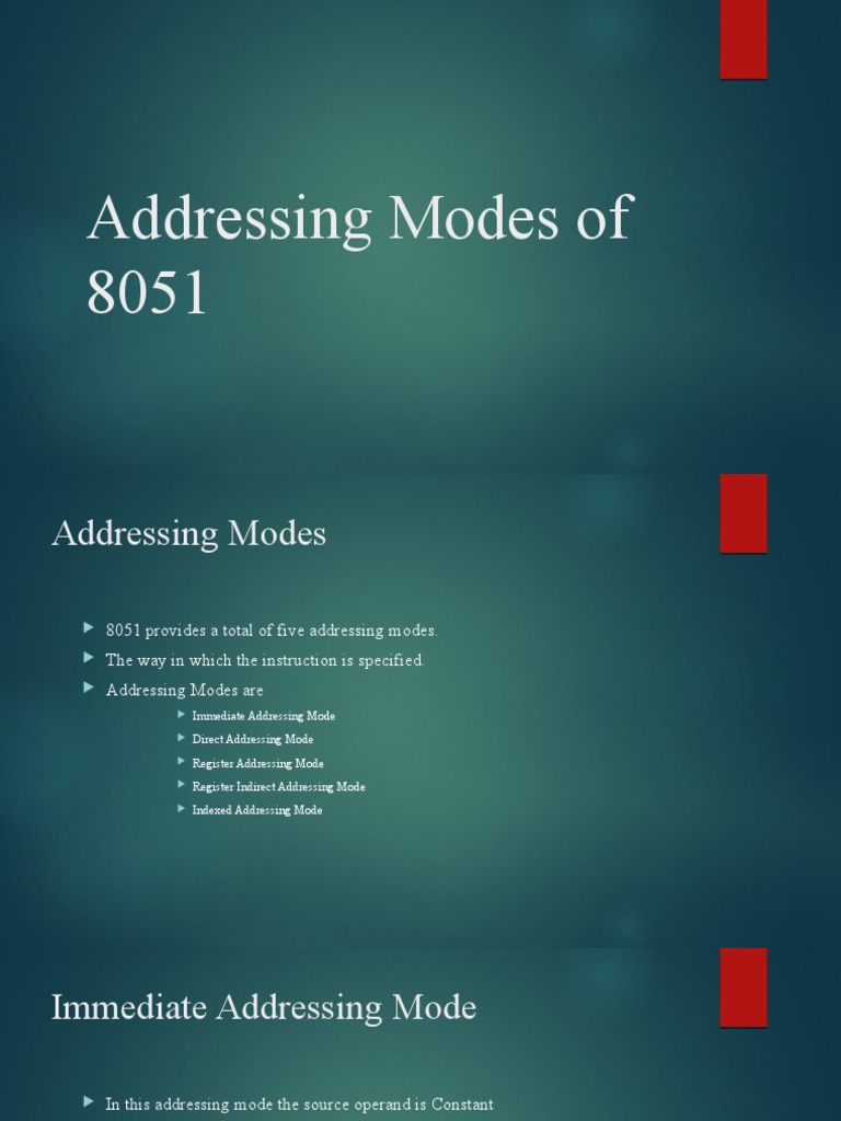Addressing Modes of 8051 | PDF Addressing Modes of 8051 | PDF