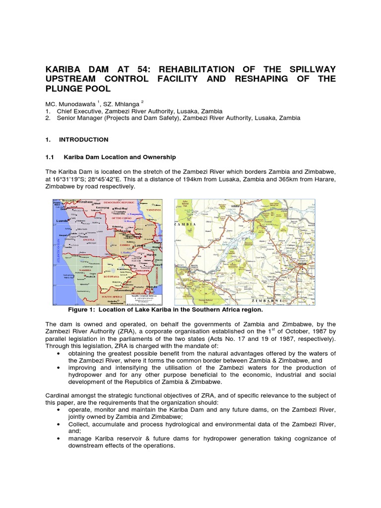 Kariba Dam Paper at 54: Rehabilitation of The Spillway Upstream Control ...