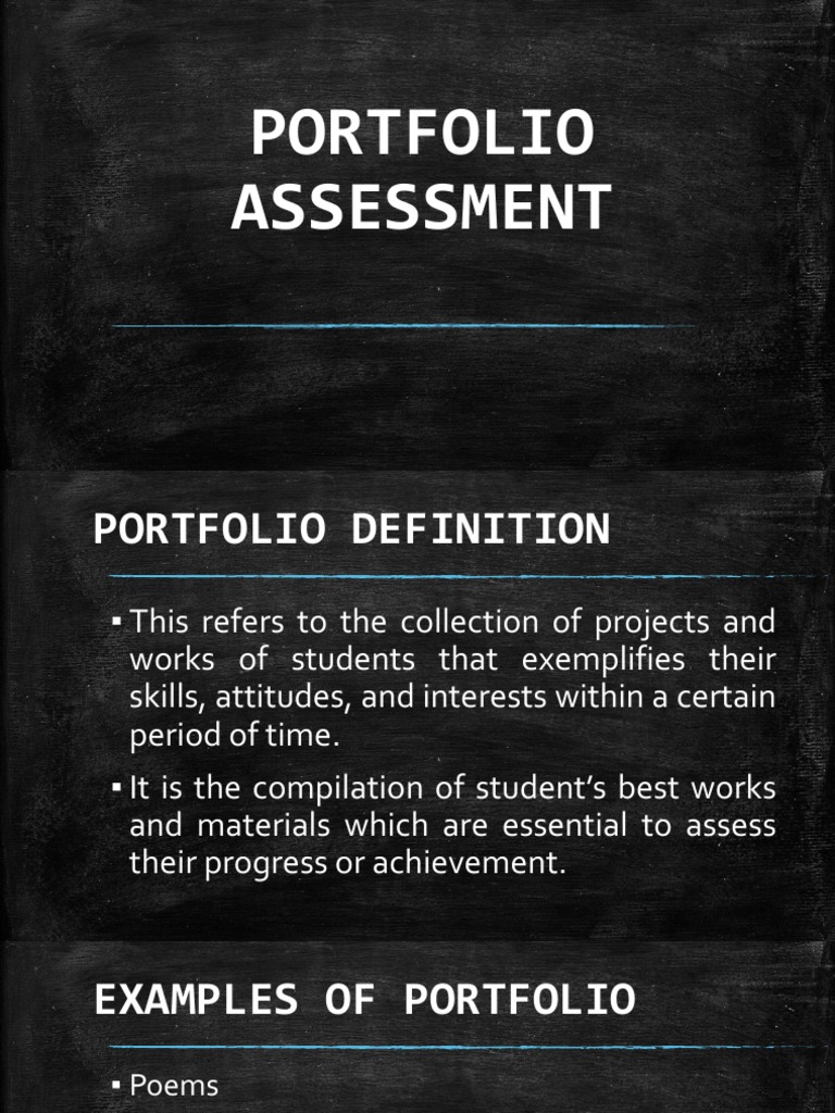 Portfolio Assessment Examples