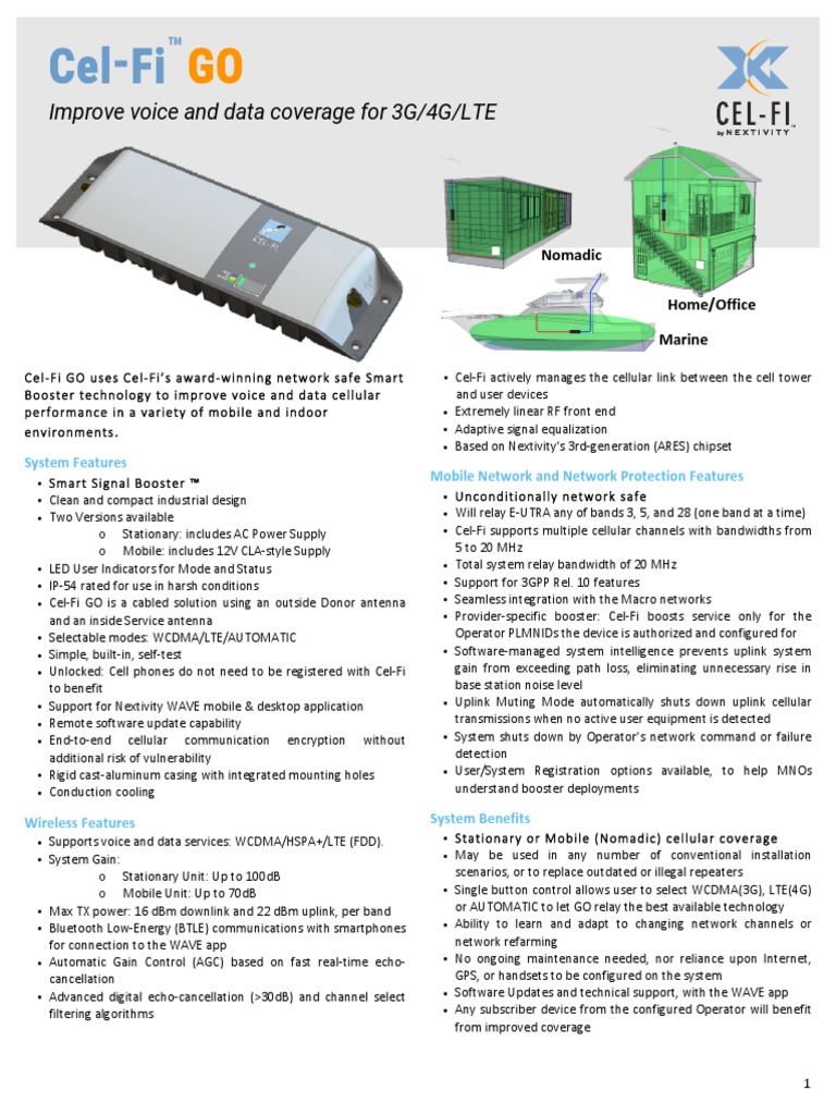 Cel-Fi: Improve Voice and Data Coverage For 3G/4G/LTE | PDF | Mobile Phones | 4 G