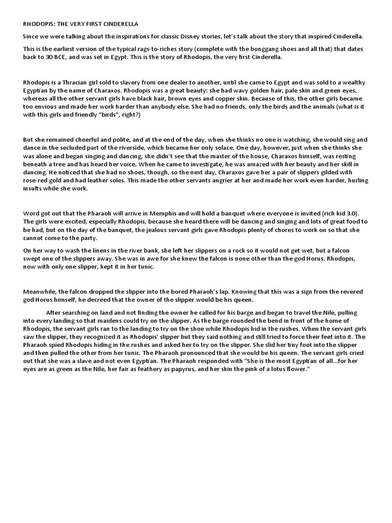 Rhodopis | PDF | Cinderella | Horus