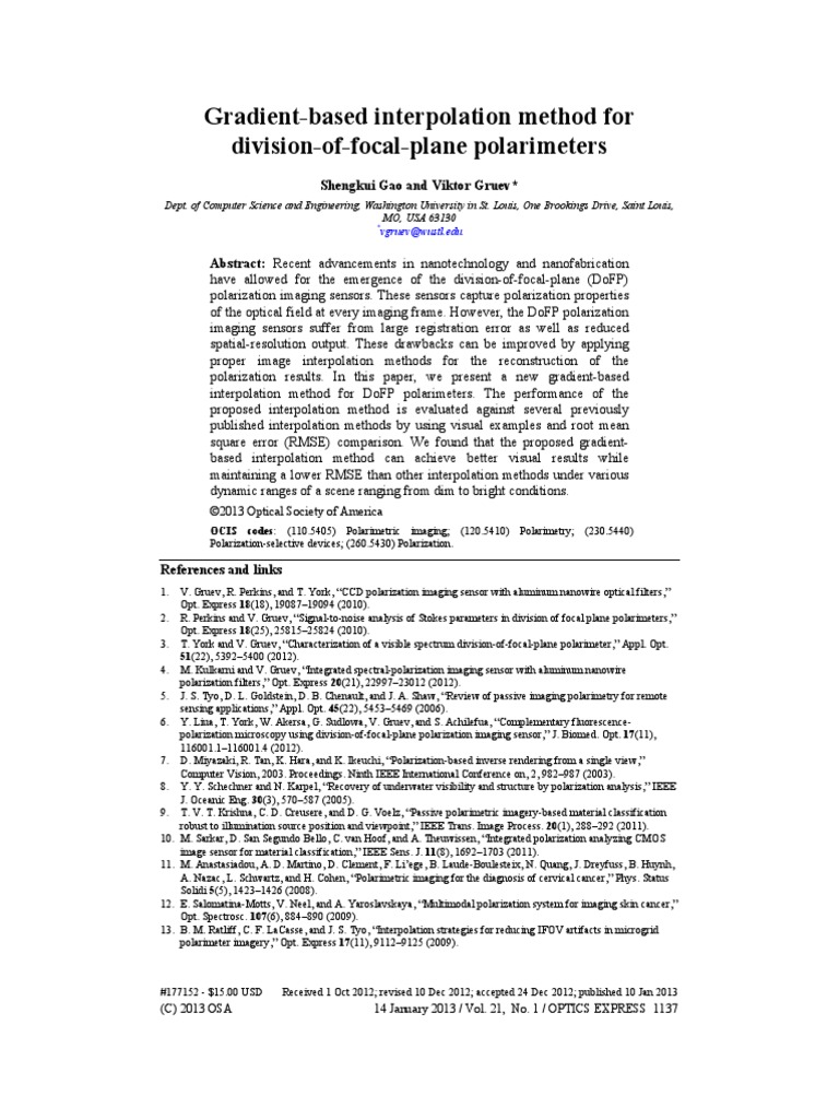 2013 - Gradient-Based Interpolation Method For | PDF | Interpolation ...