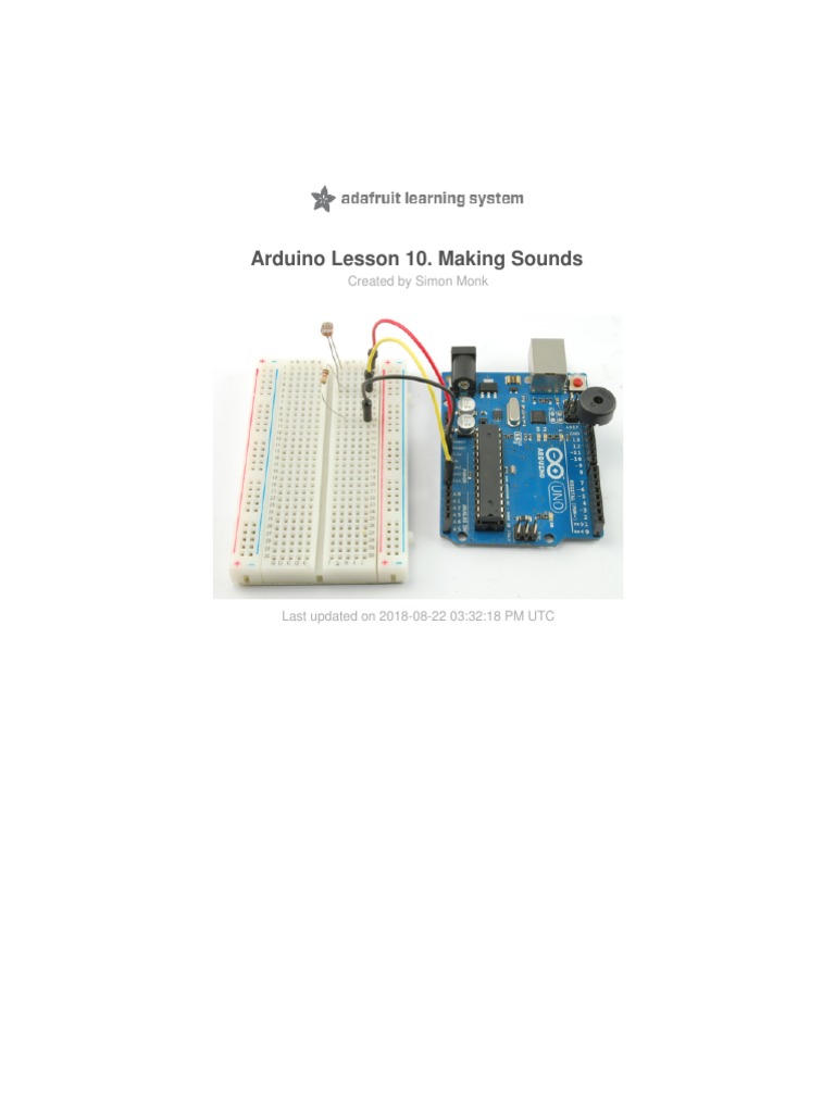 Arduino Lesson 10. Making Sounds: Created by Simon Monk | PDF | Pitch ...