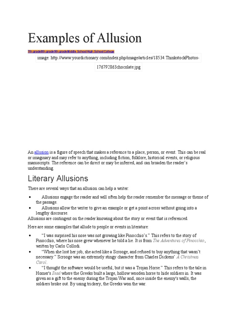 Examples of Allusion | PDF | Romeo And Juliet | Greek Mythology