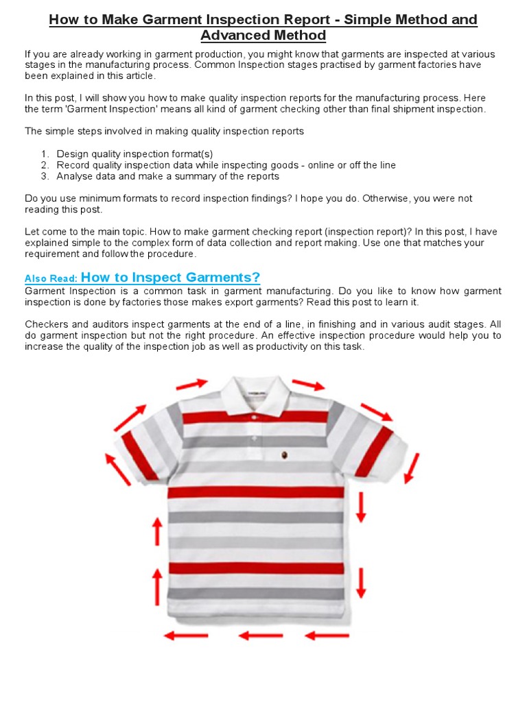 How To Inspect Garments | PDF | Seam (Sewing) | Audit