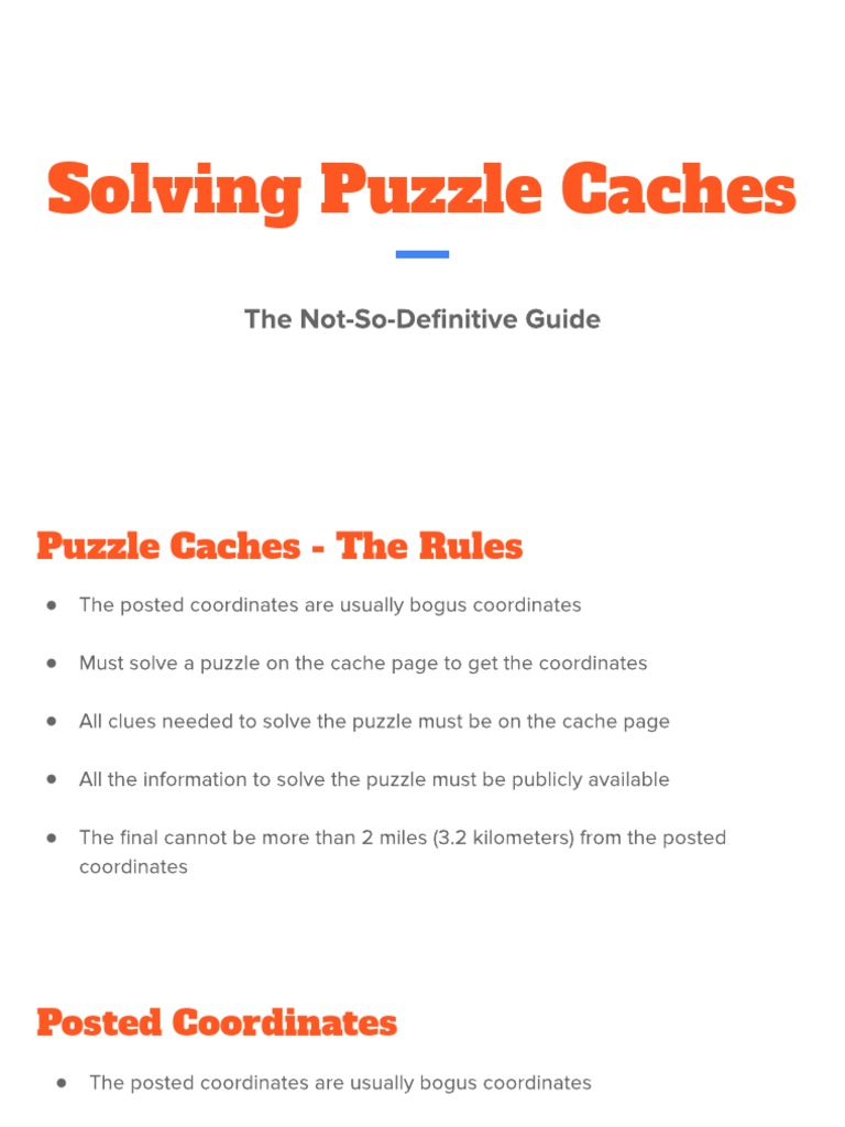 Solving Puzzle Caches | PDF