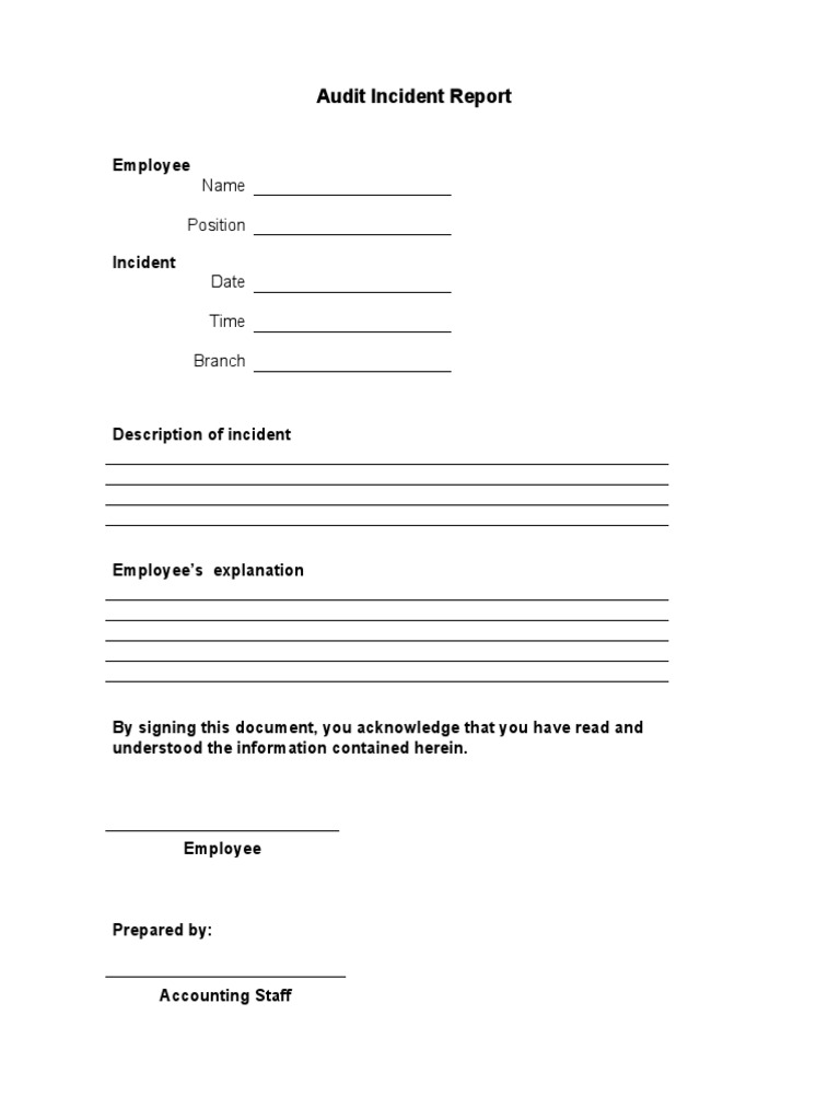 Audit Incident Report Form | PDF