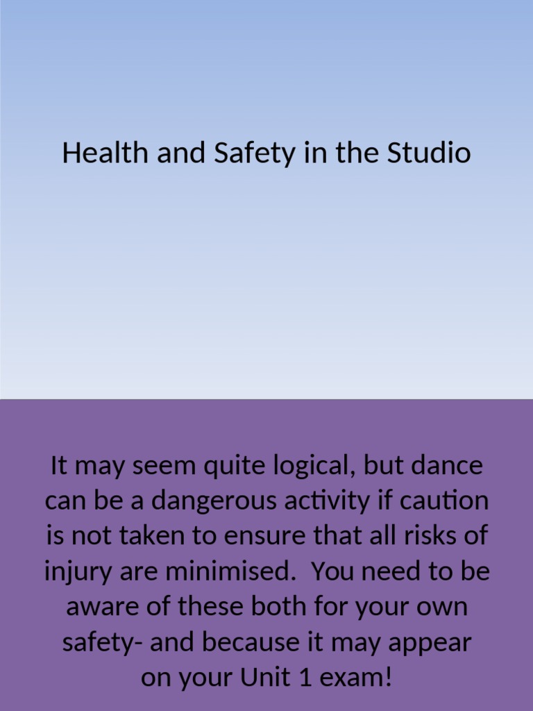 Health and Safety in The Studio | PDF | Ventilation (Architecture) | Dances
