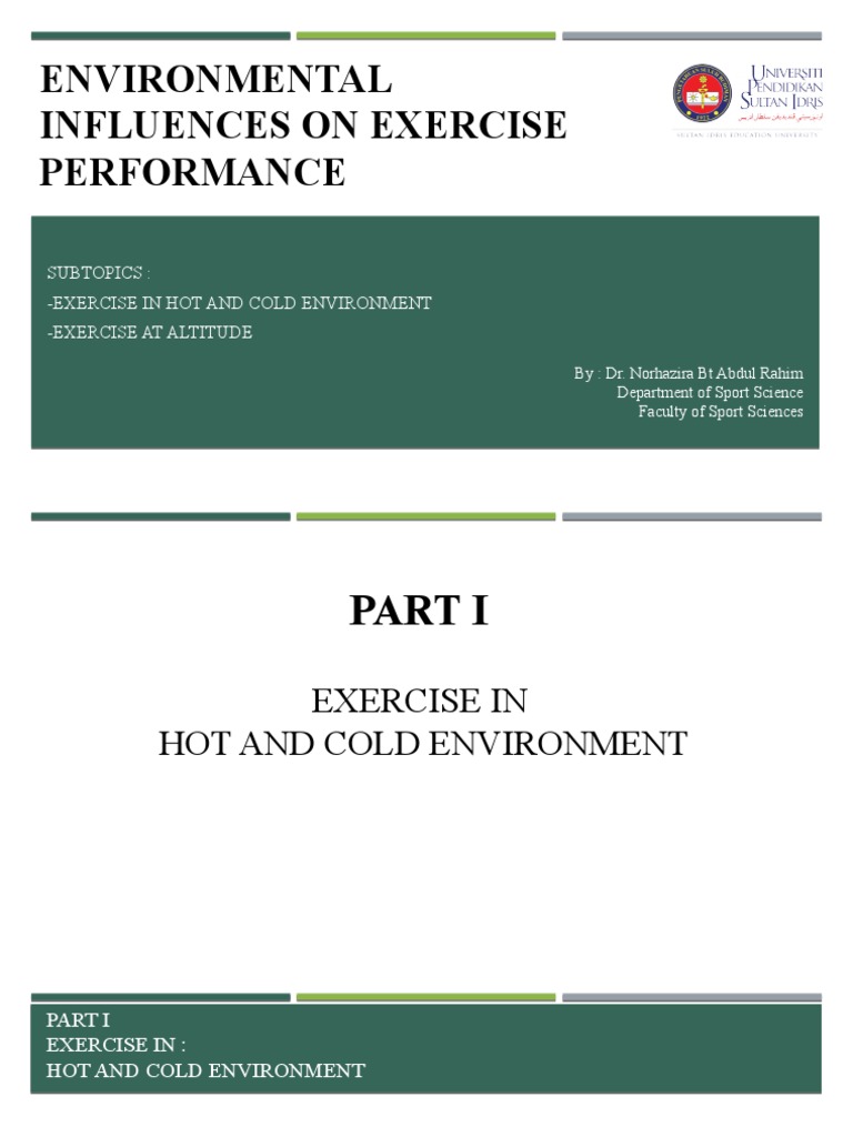 TOPIC 6 - Environmental Influences On Exercise Performance | PDF ...