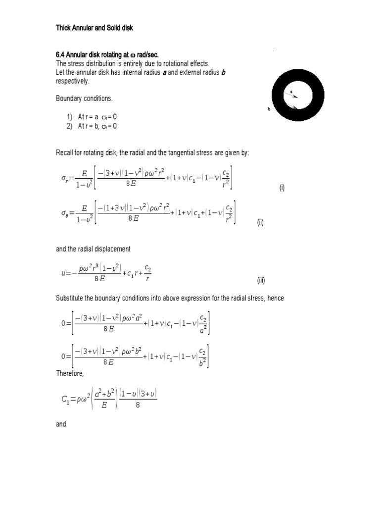 Rotational Stress in Annular Disks | PDF | Solid Mechanics | Building ...