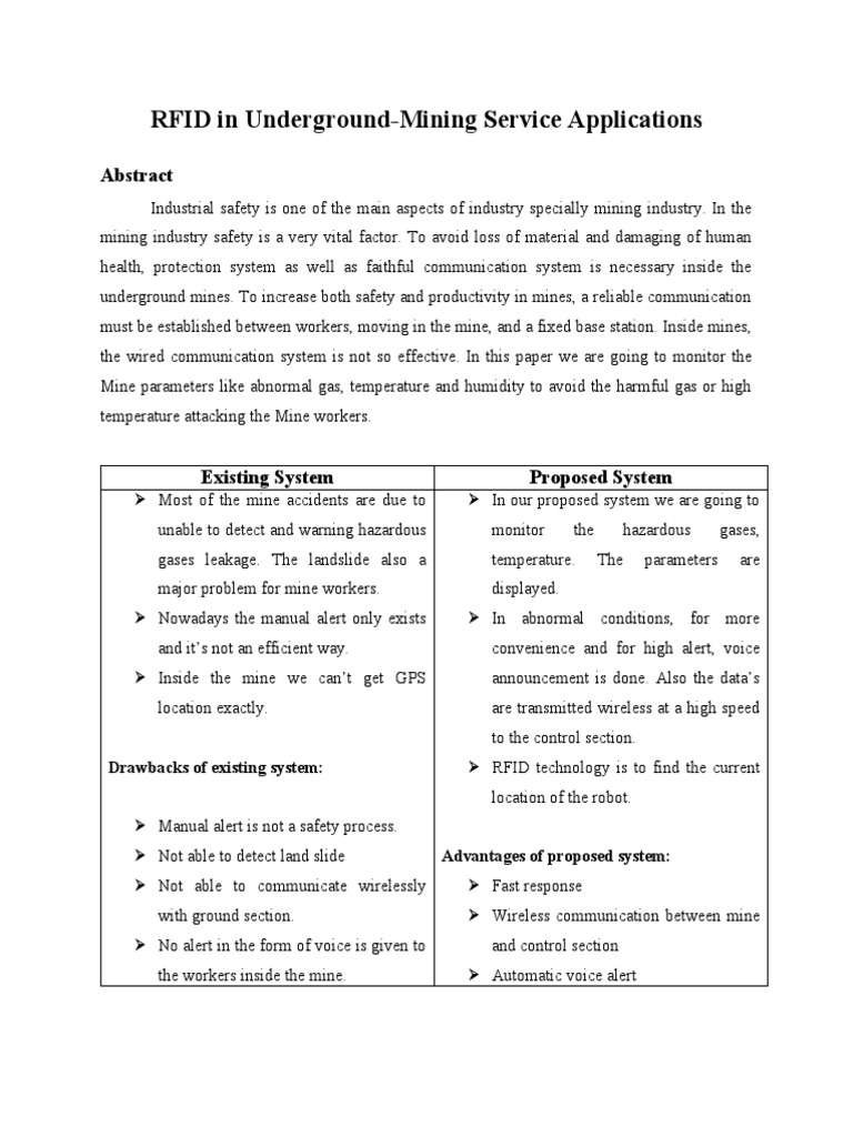 RFID in Underground-Mining Service Applications: Drawbacks of Existing ...