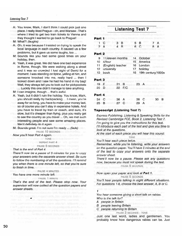 Test 7 Answer Key | PDF