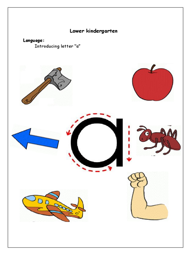 Lower Kindergarten: Introducing Letter "A'' | PDF