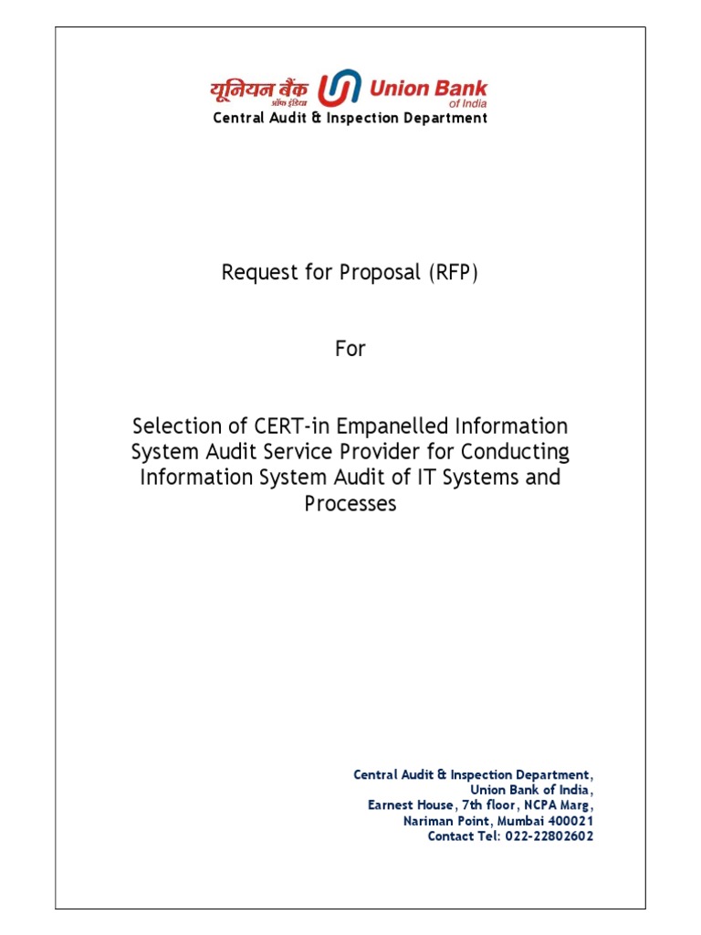 RFP of CERT | PDF | Debit Card | Request For Proposal