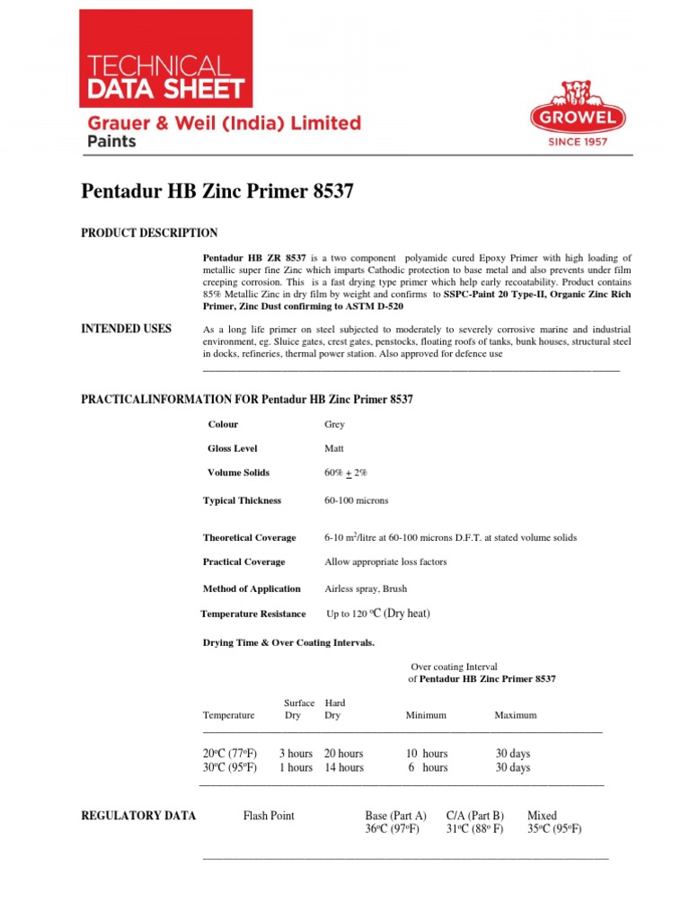 Pentadur Primer 8537 PDF | PDF | Corrosion | Paint