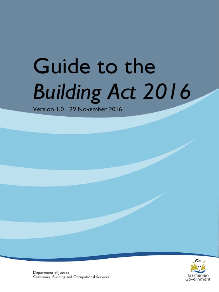 Guide To The Building Act 2016 Australia | PDF | Building Code | Plumbing