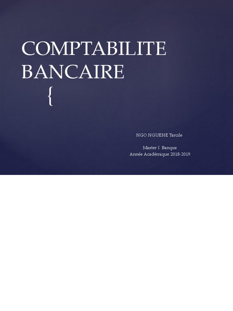 Comptabilte Bancaire Cours 2019 2020 | PDF | Comptabilité | Banques