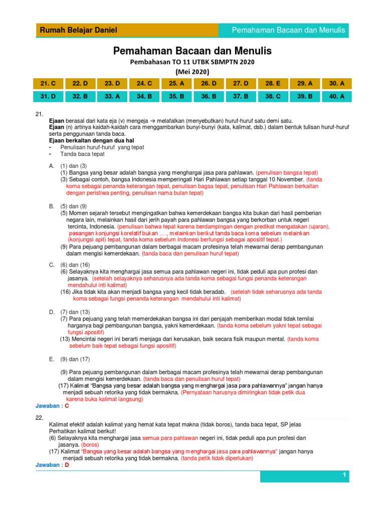 Pembahasan To 11 TPS - PBM | PDF