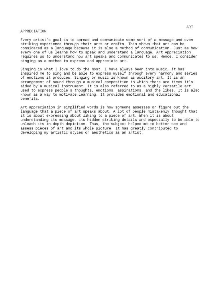 Art Appreciation Proposal | PDF