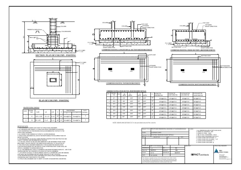 Footing Reinforcement Tables