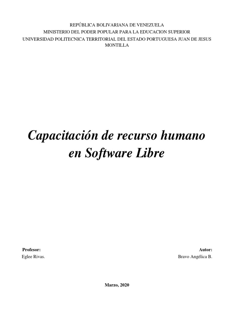 Capacitación de recurso humano en Software Libre | PDF | Software libre | Distribución de Linux