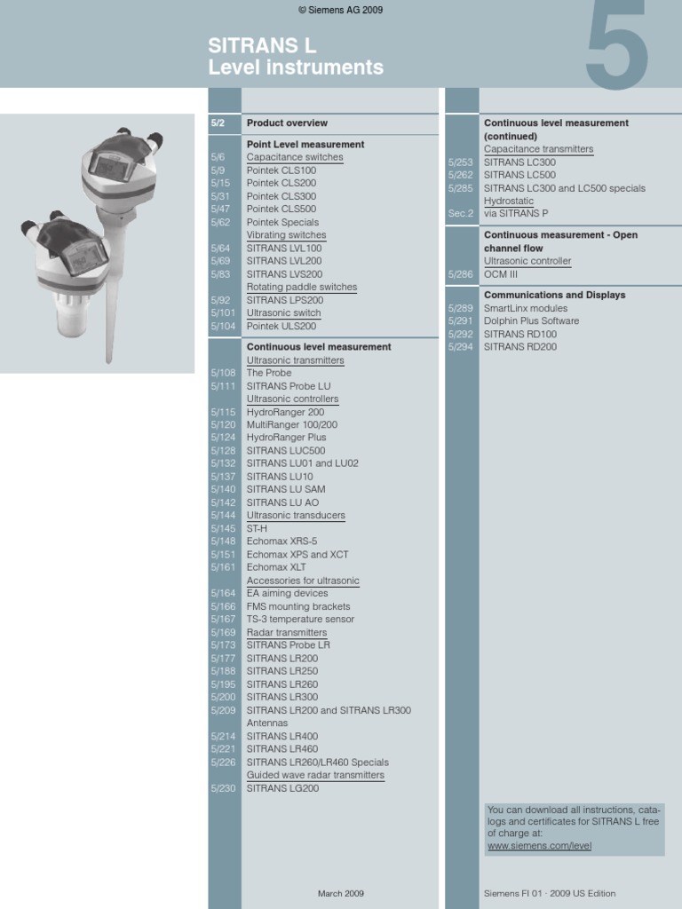 Siemens Level Sensors PDF | PDF | Capacitance | Capacitor