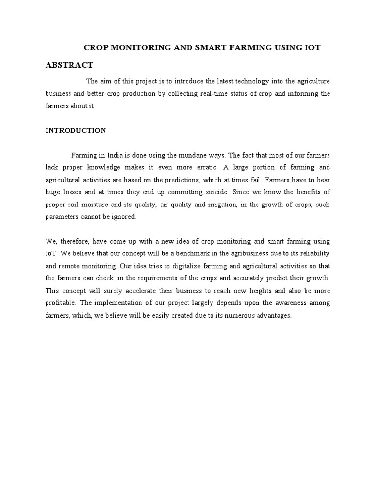Smart Farming Using Iot | PDF | Microcontroller | Sensor