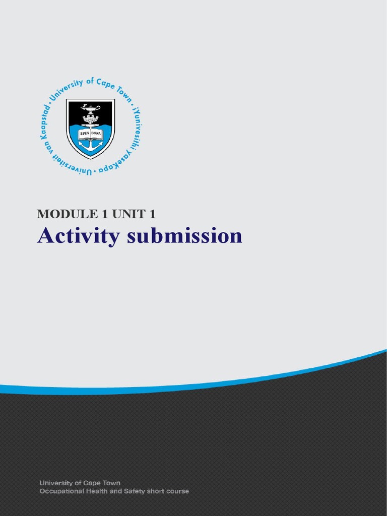 UCT OHS M1 U1 - Activity Submission | PDF | International Labour ...