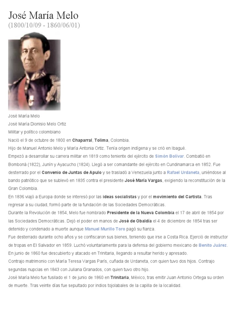 Biografia de Jose Maria Melo | PDF | Política