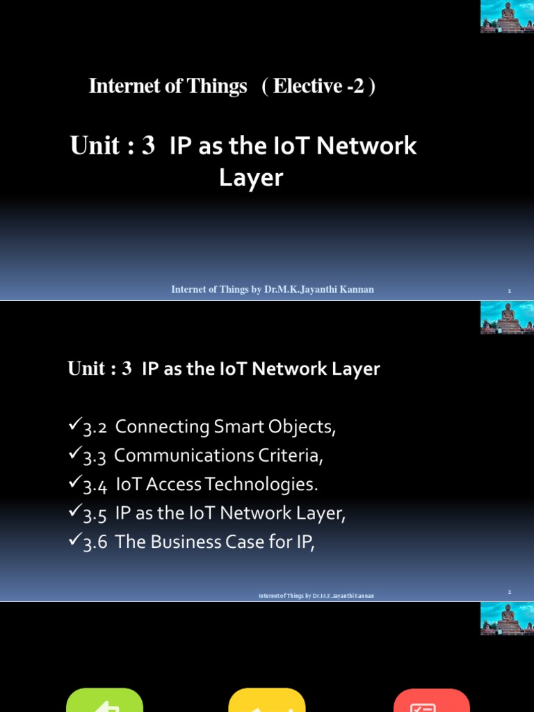 IOT Unit 3 Part 3 IP As The IoT Network Layer Access Technologies | PDF ...