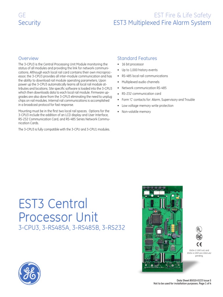 3 Cpu3 Central Processor Unit Module Mounts To Local Rail At A