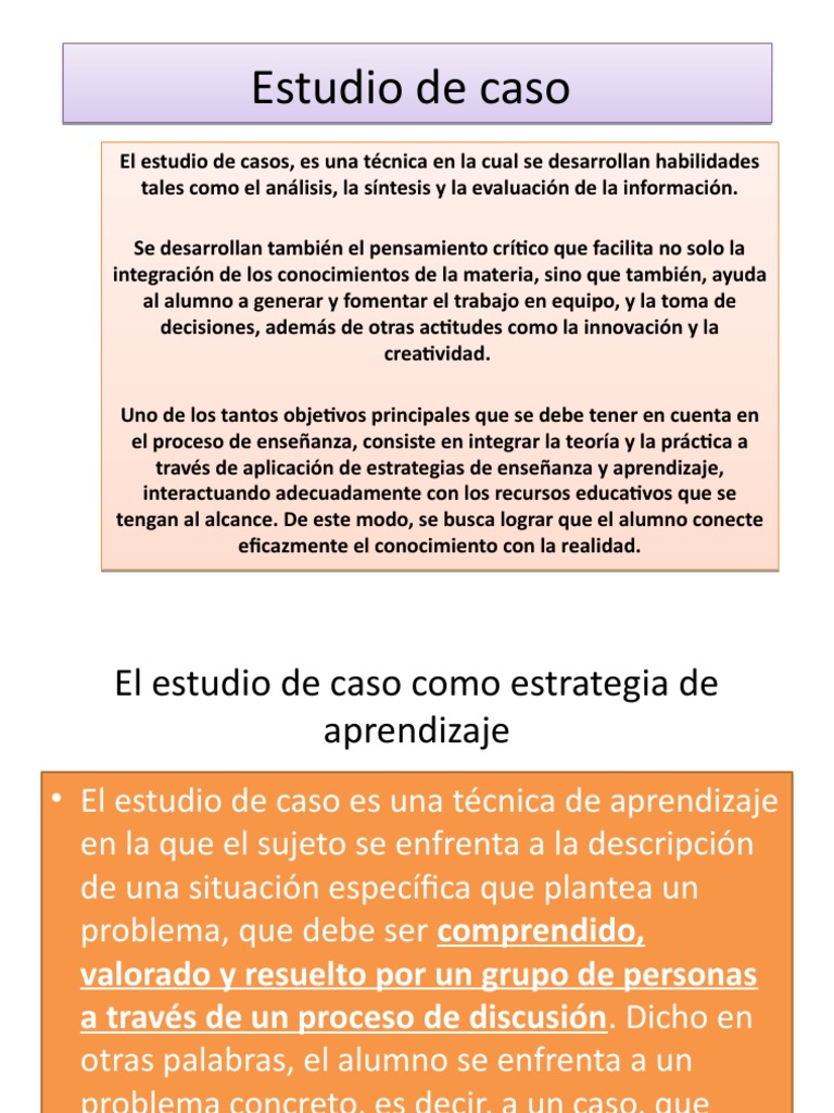 Estudio de Caso | PDF | Caso de estudio | Aprendizaje