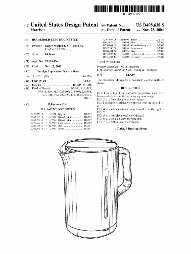 United States Design Patent (10) Patent No.:: US D498,638 S | Download ...