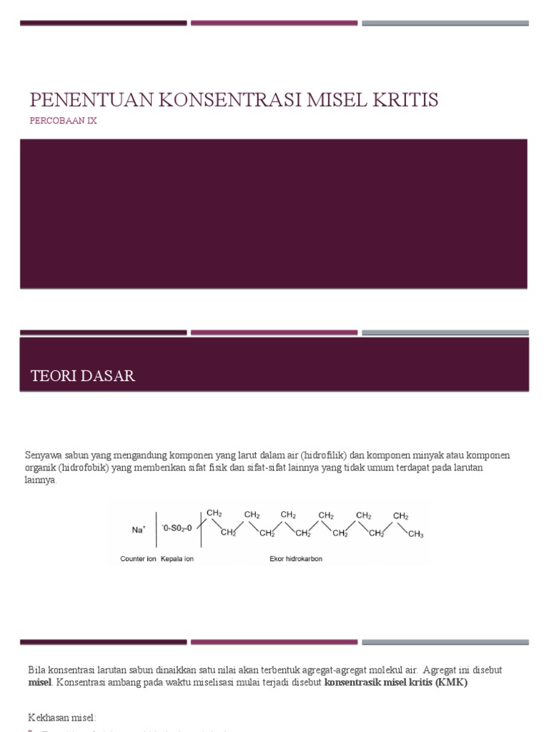 Penentuan Konsentrasi Misel Kritis | PDF