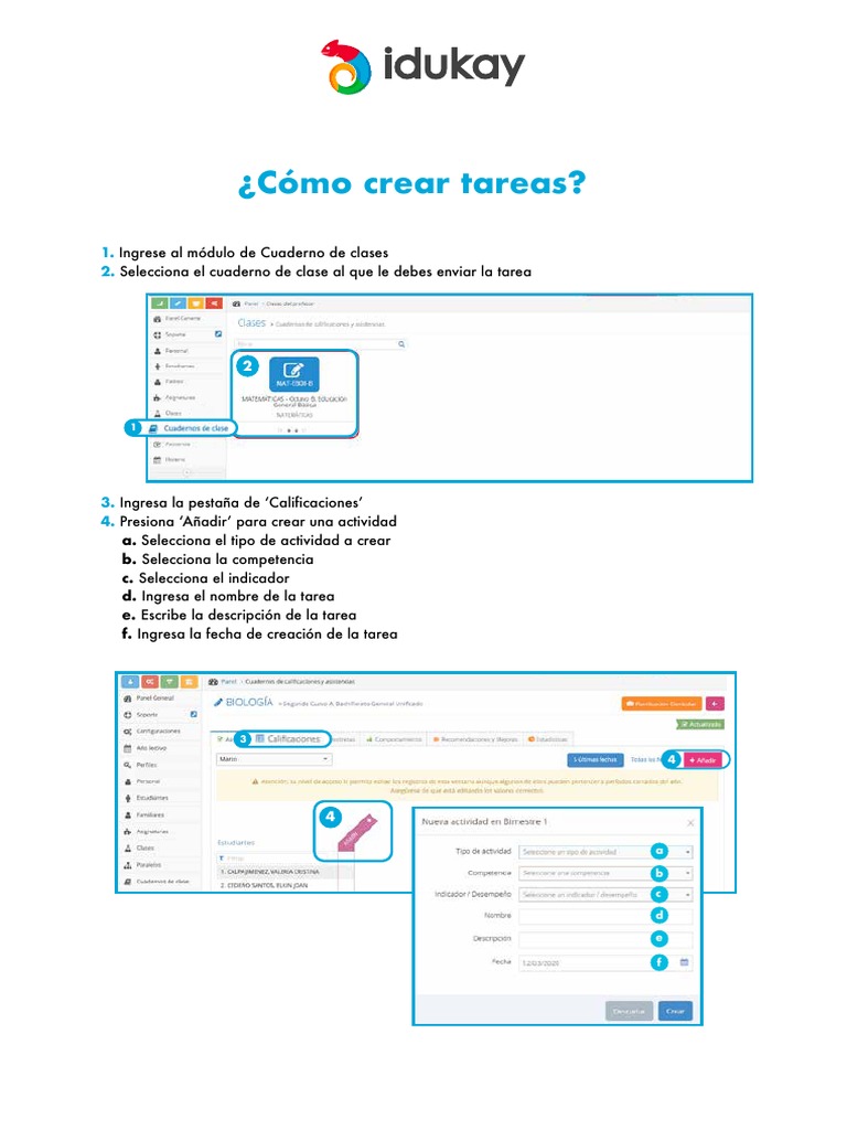Como Subir Tareas - Idukay | PDF