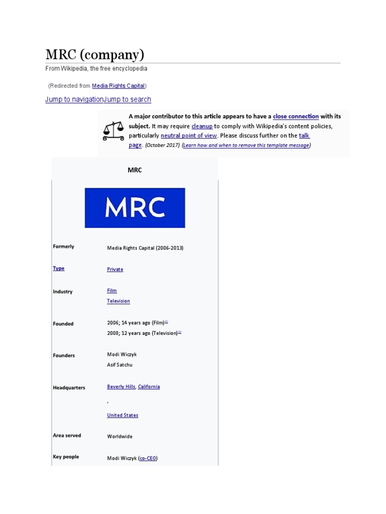 MRC film and TV studio | PDF | Companies Of The United States ...