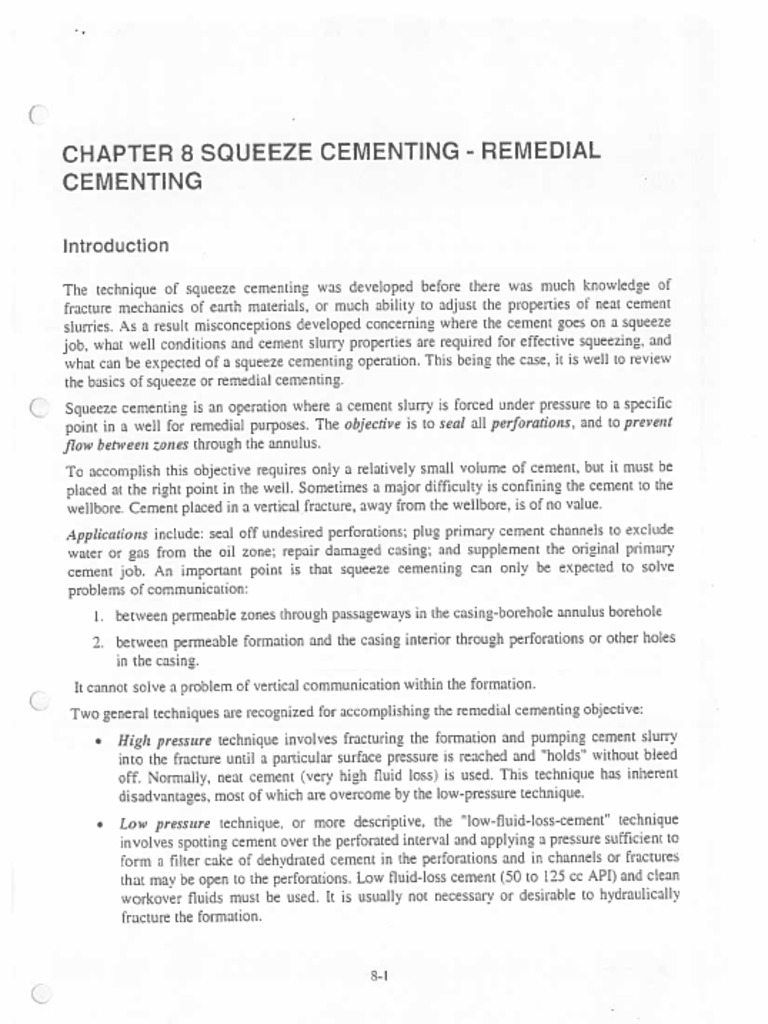 Cap 8 - Squeeze Cementing - Remedial Cementing | PDF