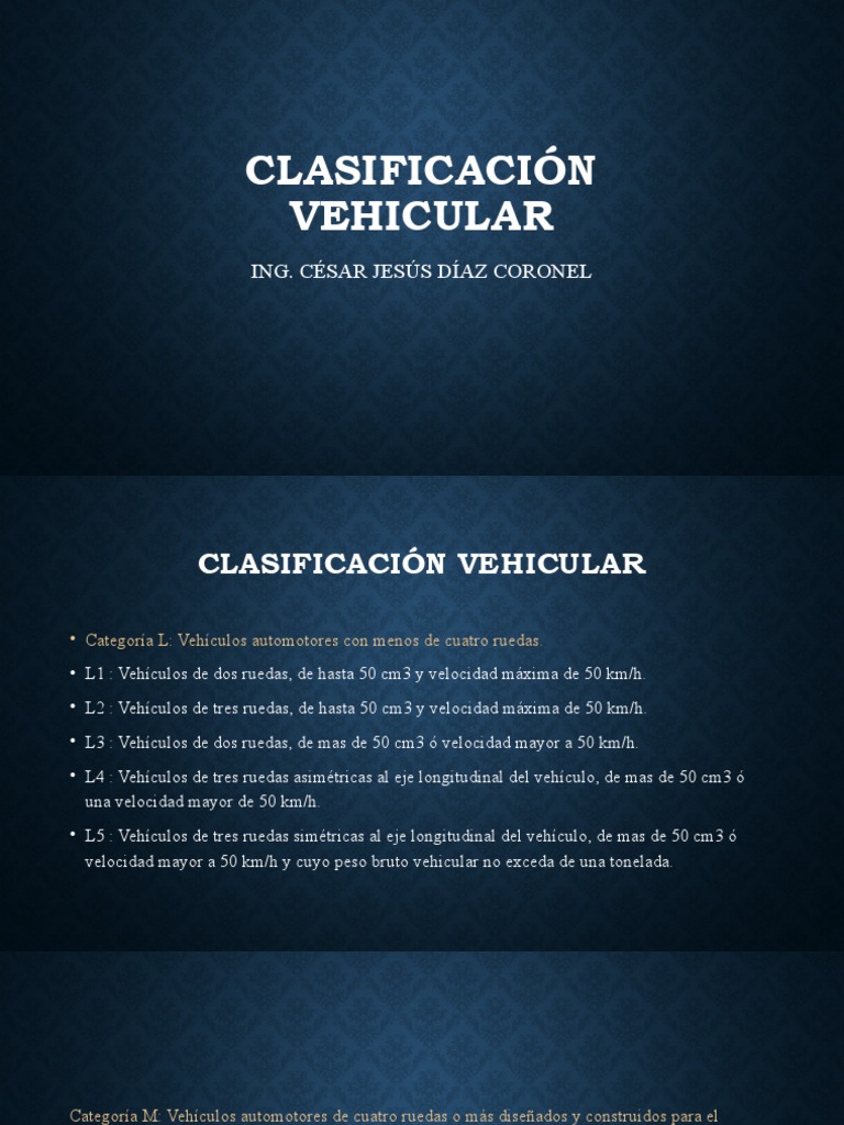 CLASIFICACIÓN VEHICULAR | PDF | Transporte | Vehículo de motor