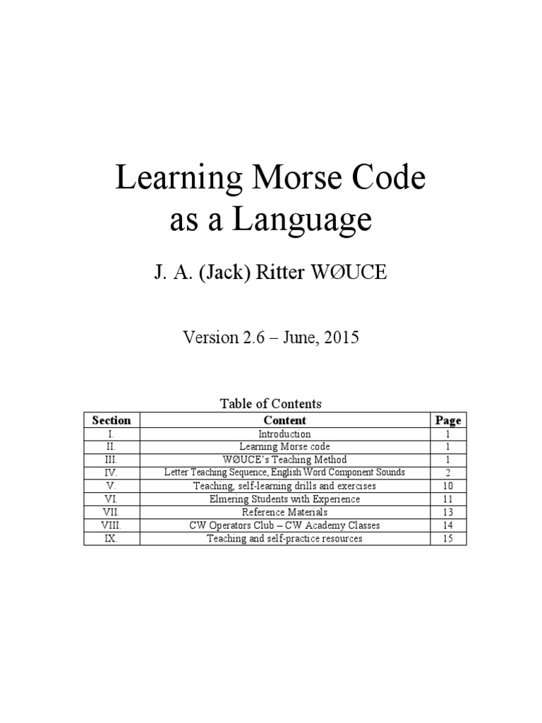 Morse Code Language Learning Guide | PDF | Stress (Linguistics) | Syllable
