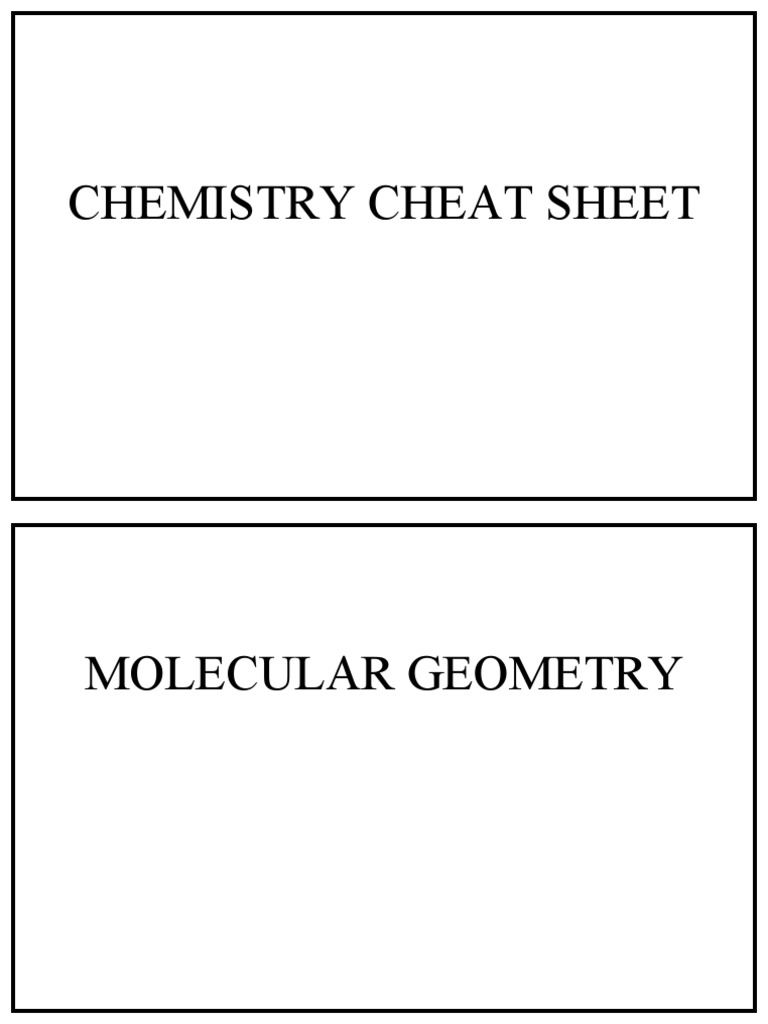 1-Chemistry Cheat Sheet | PDF