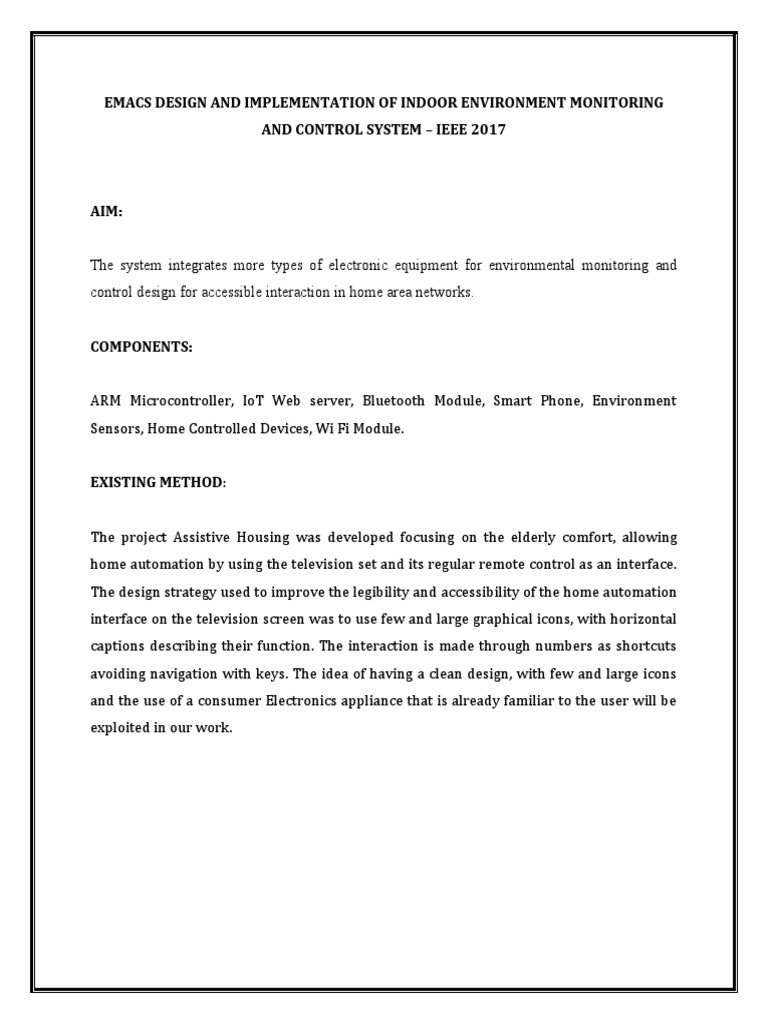 EMACS Design and Implementation of Indoor Environment Monitoring and ...